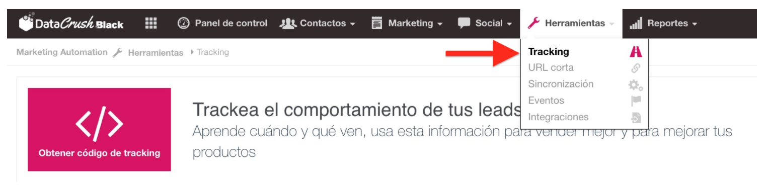 ¿Cómo instalo el Tracking Code de DataCrush? – Centro de ayuda DataCrush