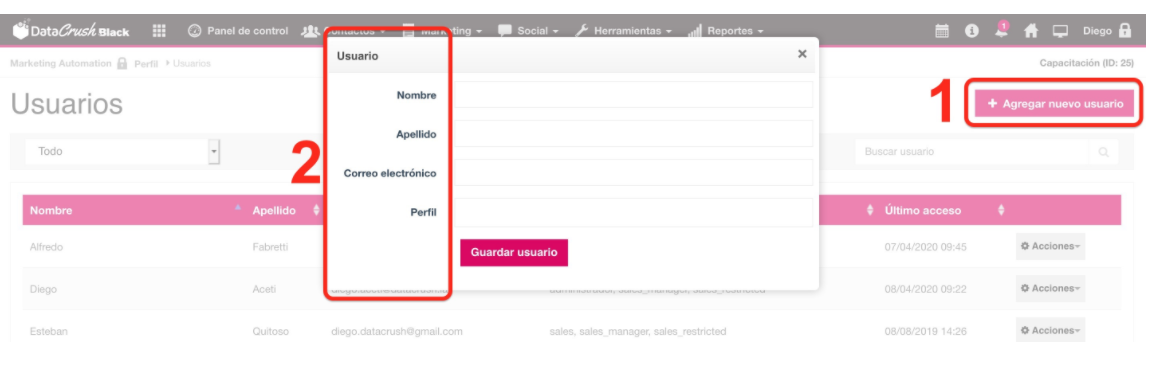 ¿Cómo genero nuevos usuarios al portal DataCrush? – Centro de ayuda DataCrush